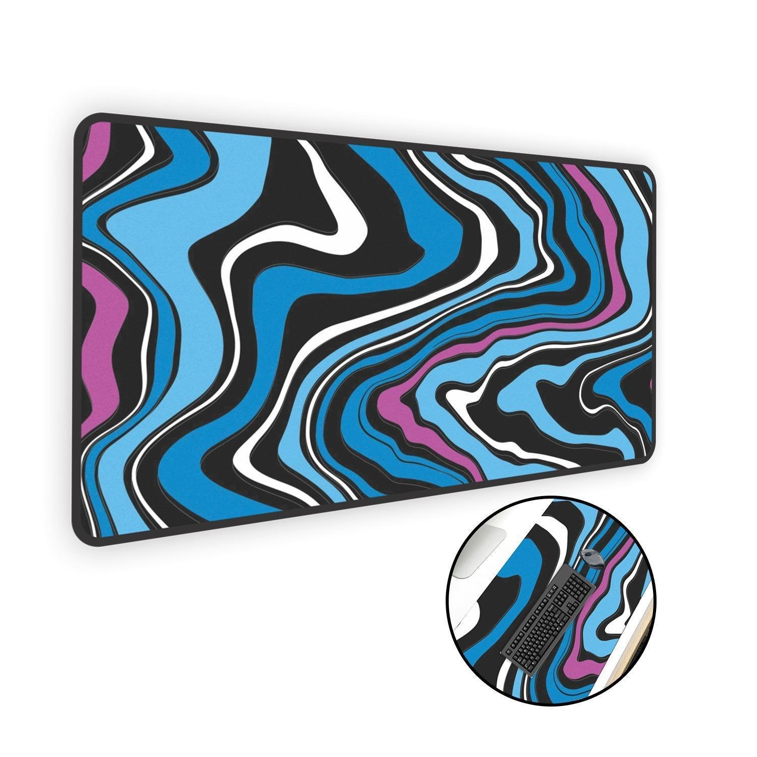 Mouse Pad Gamer Extra Grande 60x30 Abstract Liquid Azul | MadeiraMadeira