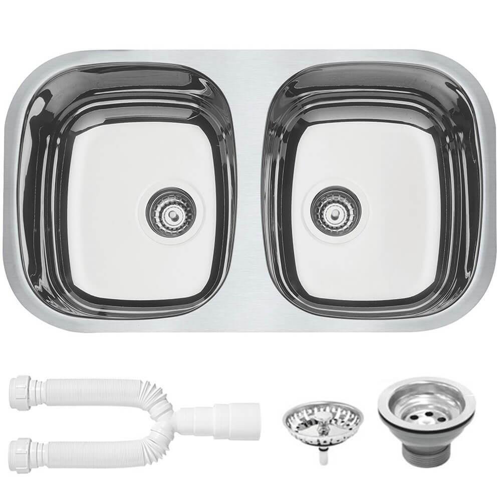 Cuba Dupla Tramontina Isis 2c 34 Bl Prime Aço Inox Alto Brilho 72x40cm ...