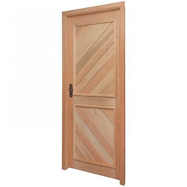 Porta de Madeira Lambril 213x94cm com Batente 9,4cm EWK P12 M30 ...