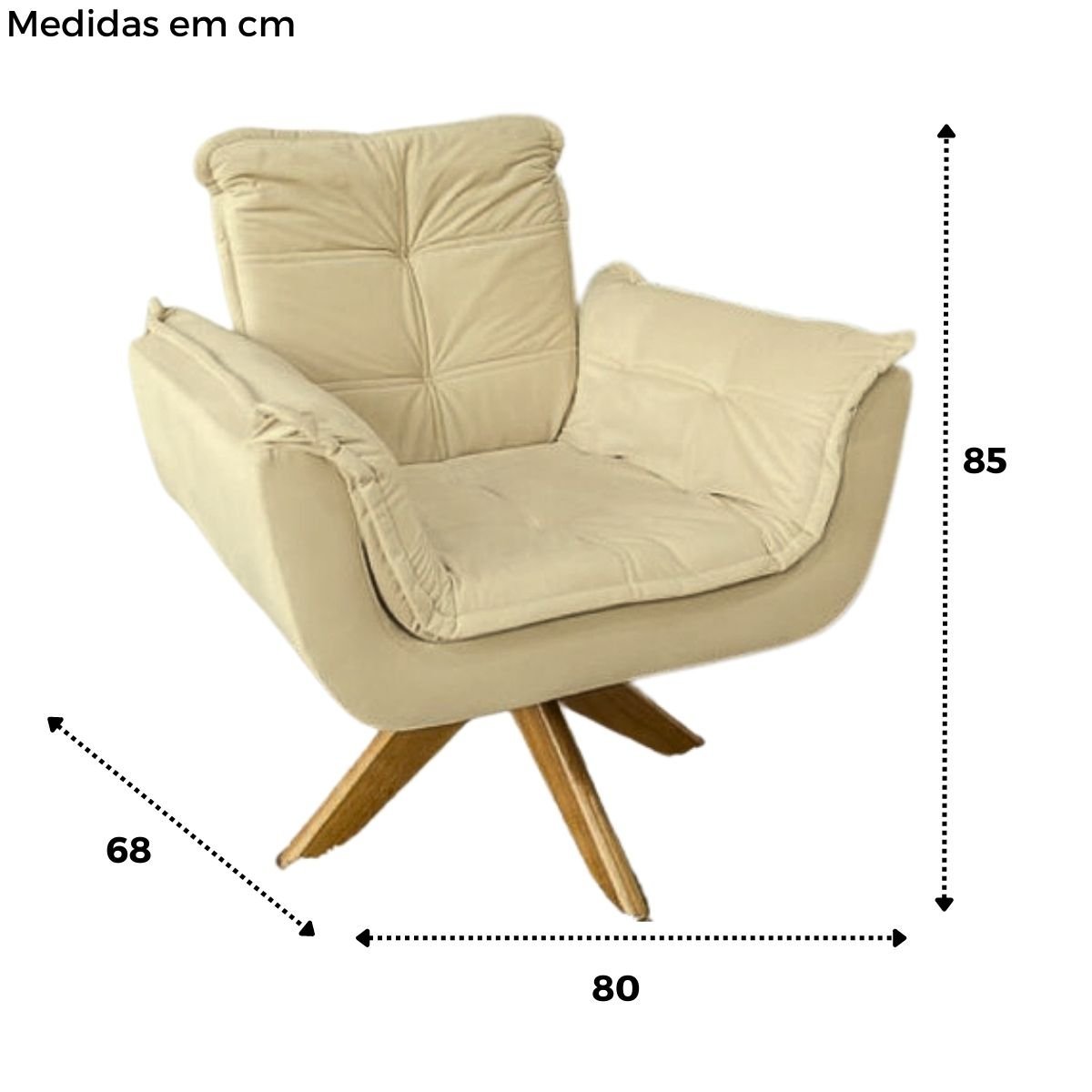 Poltrona Grande Leitura Linho Opala Giratória Moderna Luxo: Poltrona ...