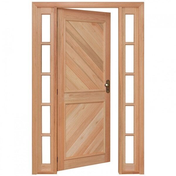 Porta de Madeira Lambril 213x144cm com Batente 9,4cm EWK P12 M34 ...