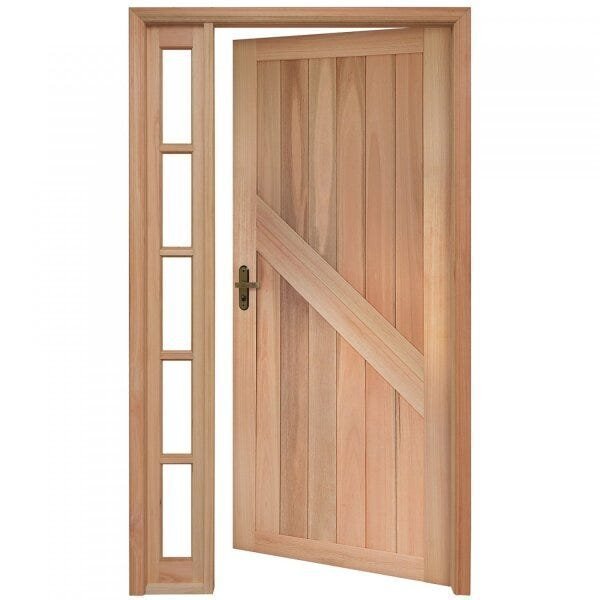 Porta de Madeira Lambril 213x109cm com Batente 9,4cm EWK P14 M33 ...