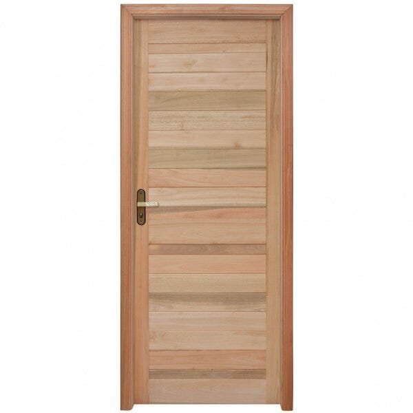 Porta de Madeira Lambril 213x94cm com Batente 9,4cm EWK P28 M30 ...
