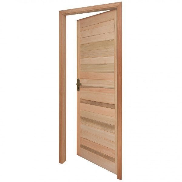 Porta de Madeira Lambril 213x94cm com Batente 9,4cm EWK P28 M30 ...