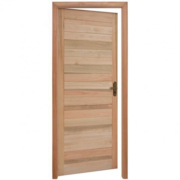 Porta de Madeira Lambril 213x94cm com Batente 9,4cm EWK P28 M30 ...