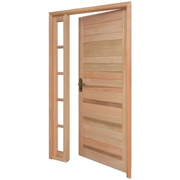 Porta de Madeira Lambril 213x109cm com Batente 9,4cm EWK P28 M33 ...