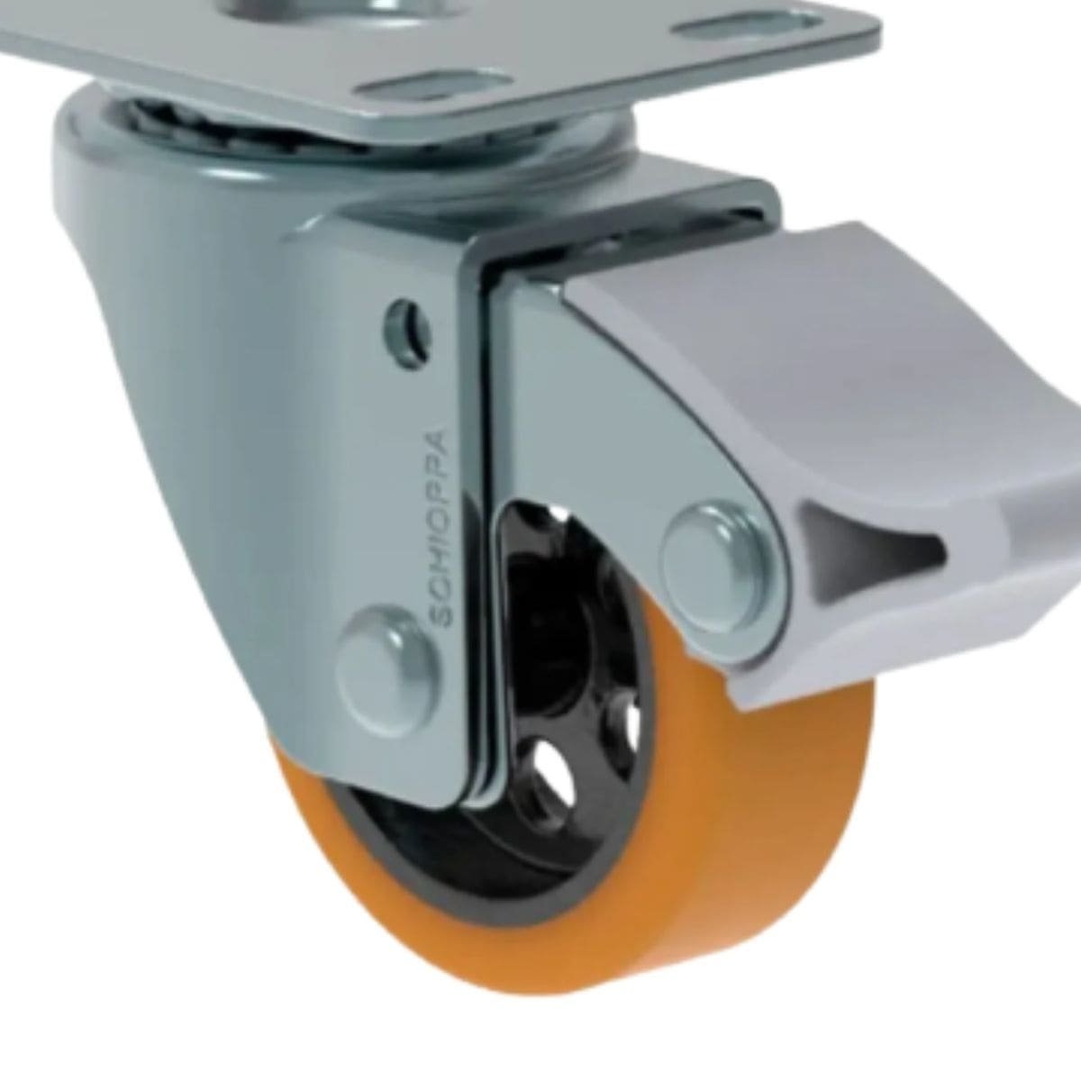 Rodizio Girat Placa 2 " Pu C/ Freio 180 Kg Gl210pnfp (2 Und) Schioppa ...