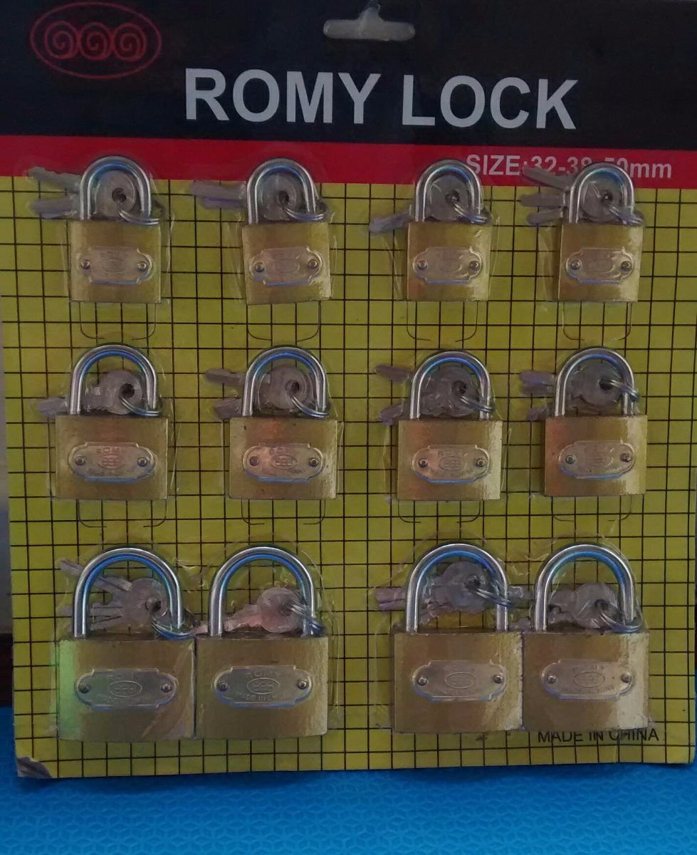 Kit 12 Cadeados 32-38-50 Mm 3 Chaves Por Peça ROMY LOCK Kit Cadeado ...