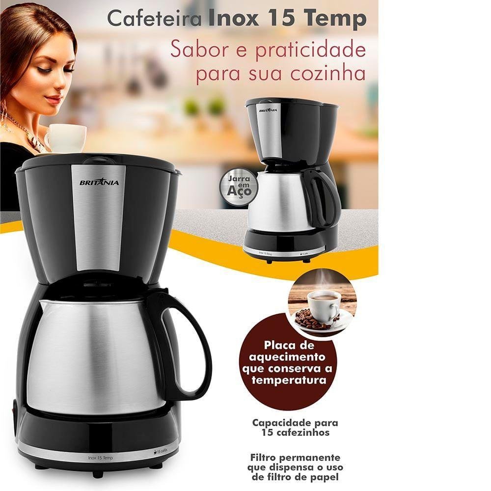 Cafeteira Inox 15 Temp 220v | MadeiraMadeira