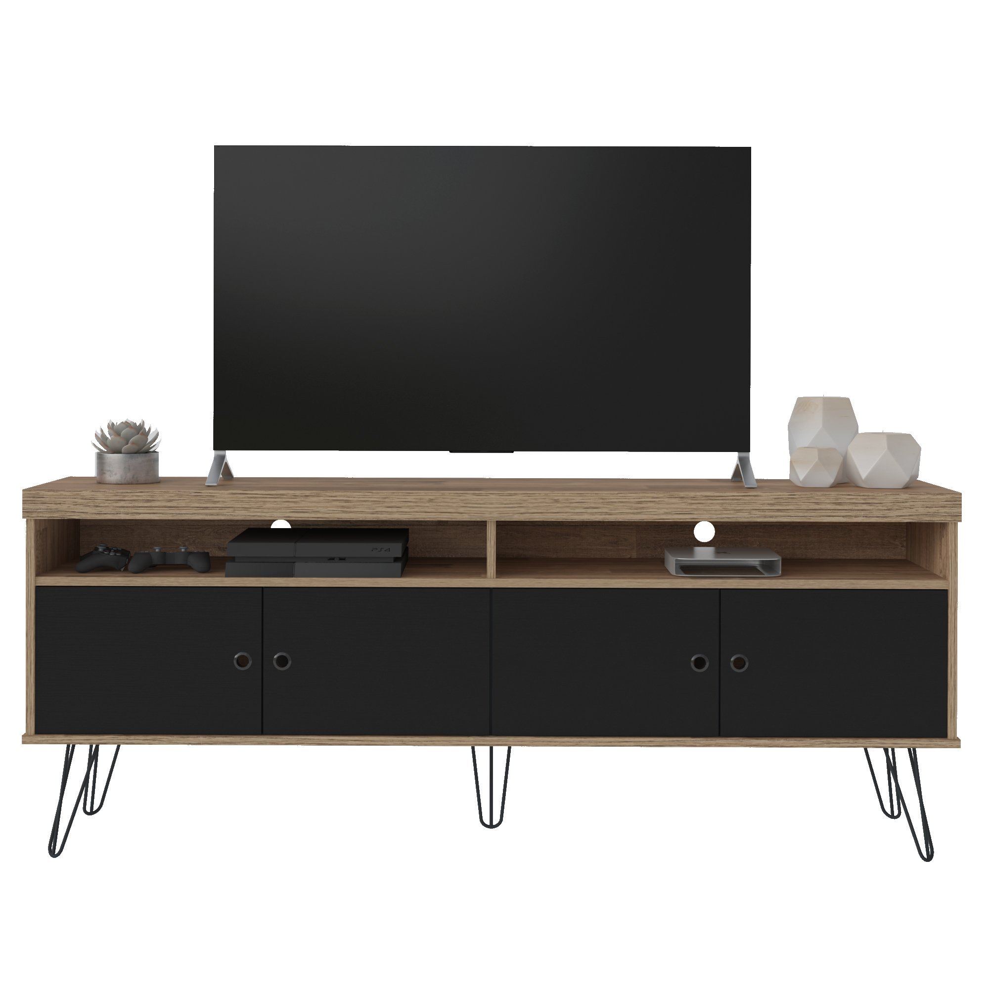 Raque para Sala Com Led TV até 65 Polegadas Liberty Preto | MadeiraMadeira