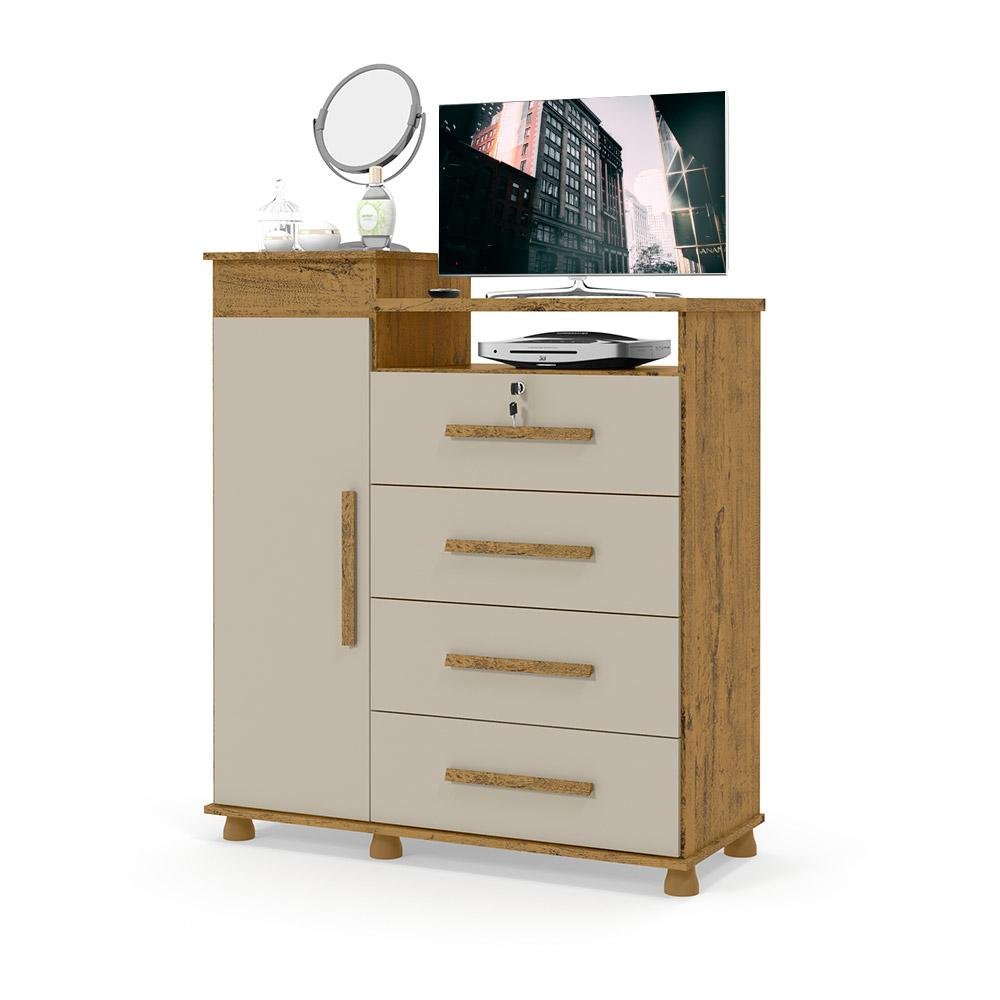 Comoda Para Quarto Nature Off White Juma New Patrimar | MadeiraMadeira