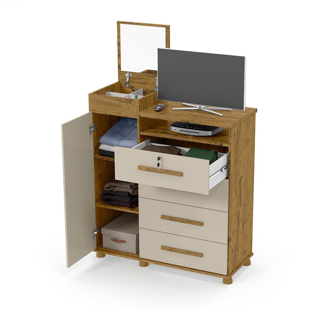 Comoda Para Quarto Nature Off White Juma New Patrimar | MadeiraMadeira