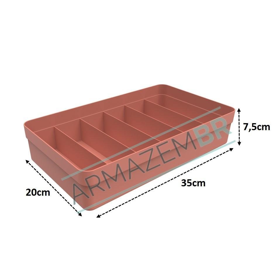 Organizador Gavetas Logic 6 Divisória Ol1000 - Terracota | MadeiraMadeira