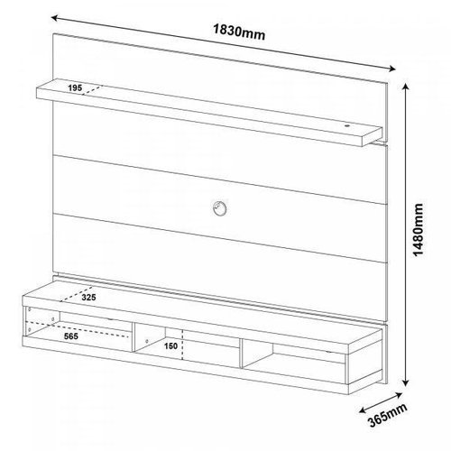 Painel para TV até 60 Polegadas com LED Evolution - Artely - Pinho Com Off White | MadeiraMadeira