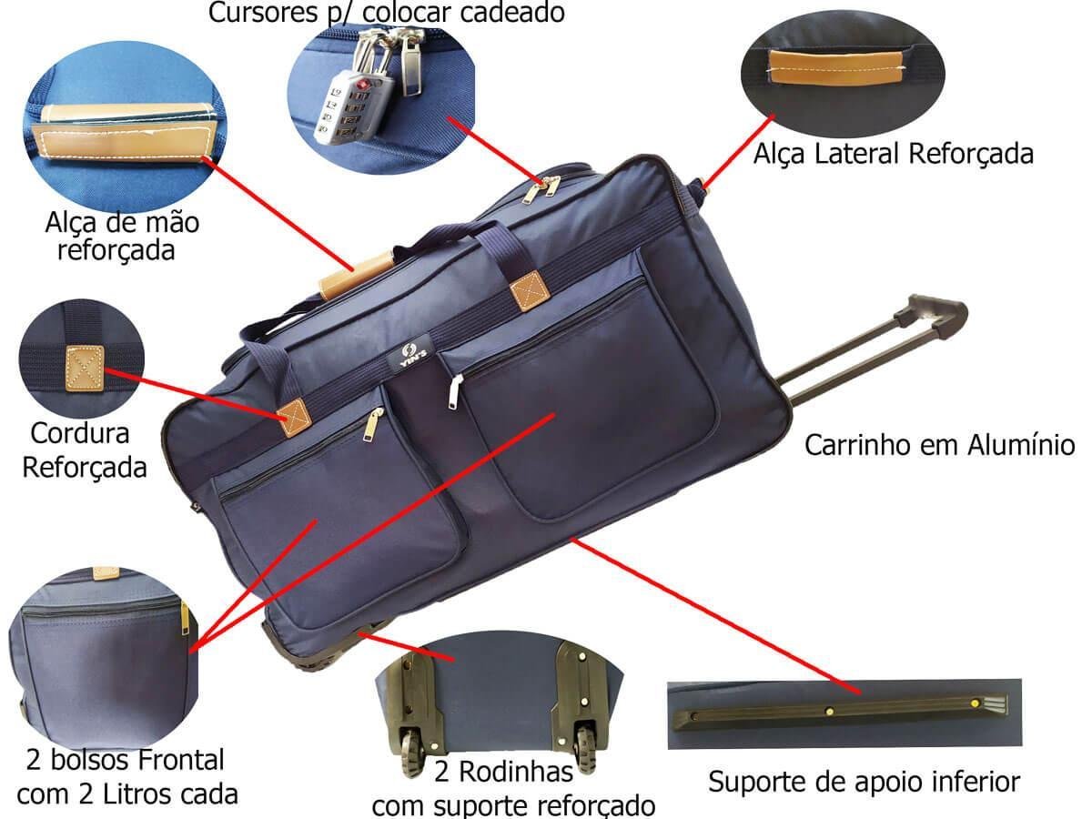 Mala de Viagem Grande Bolsa para Viagem Grande com Rodas | MadeiraMadeira