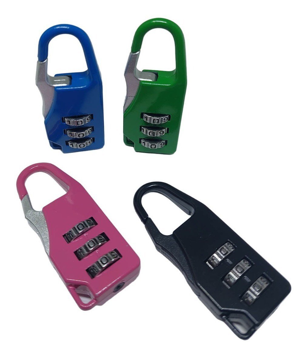 Cadeado 21mm Armário Academia Cadeado Senha Mala De Viagem 4 Unid ...