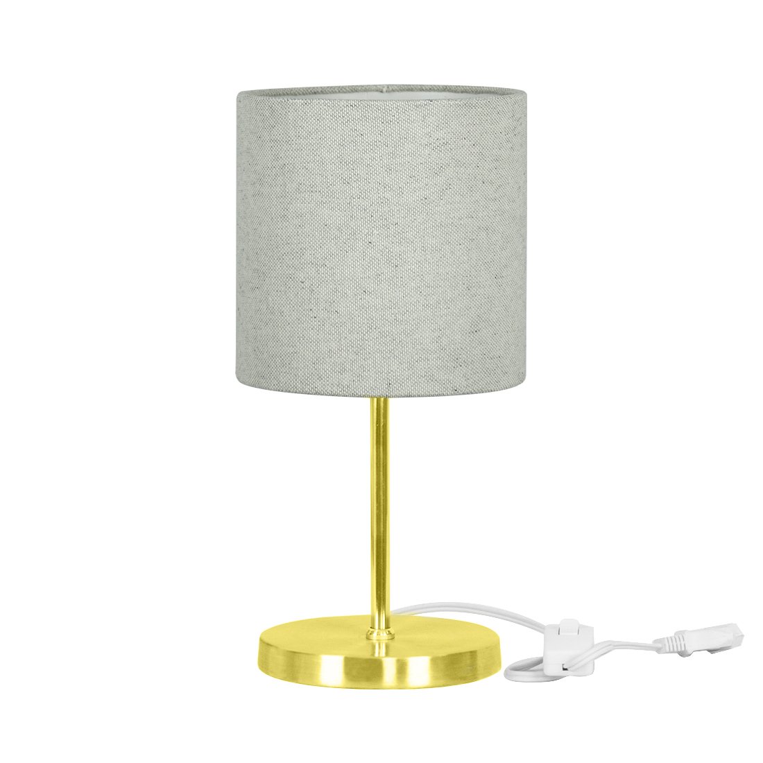 Abajur Eros Cilindrico Rustico Escuro Base Redonda Dourado | MadeiraMadeira
