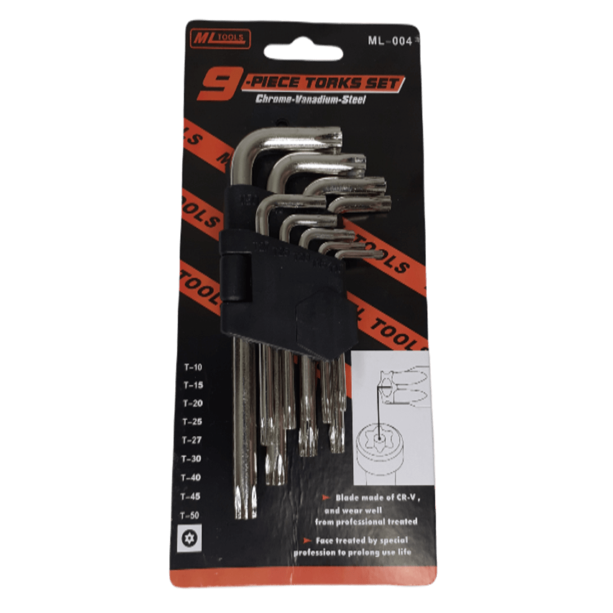 KIT CHAVES TORX 9 PECAS COM PINO GUIA | MadeiraMadeira