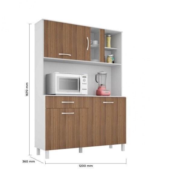 Armário para Cozinha 4 Portas 1 Gaveta Viena Plus Madine | MadeiraMadeira