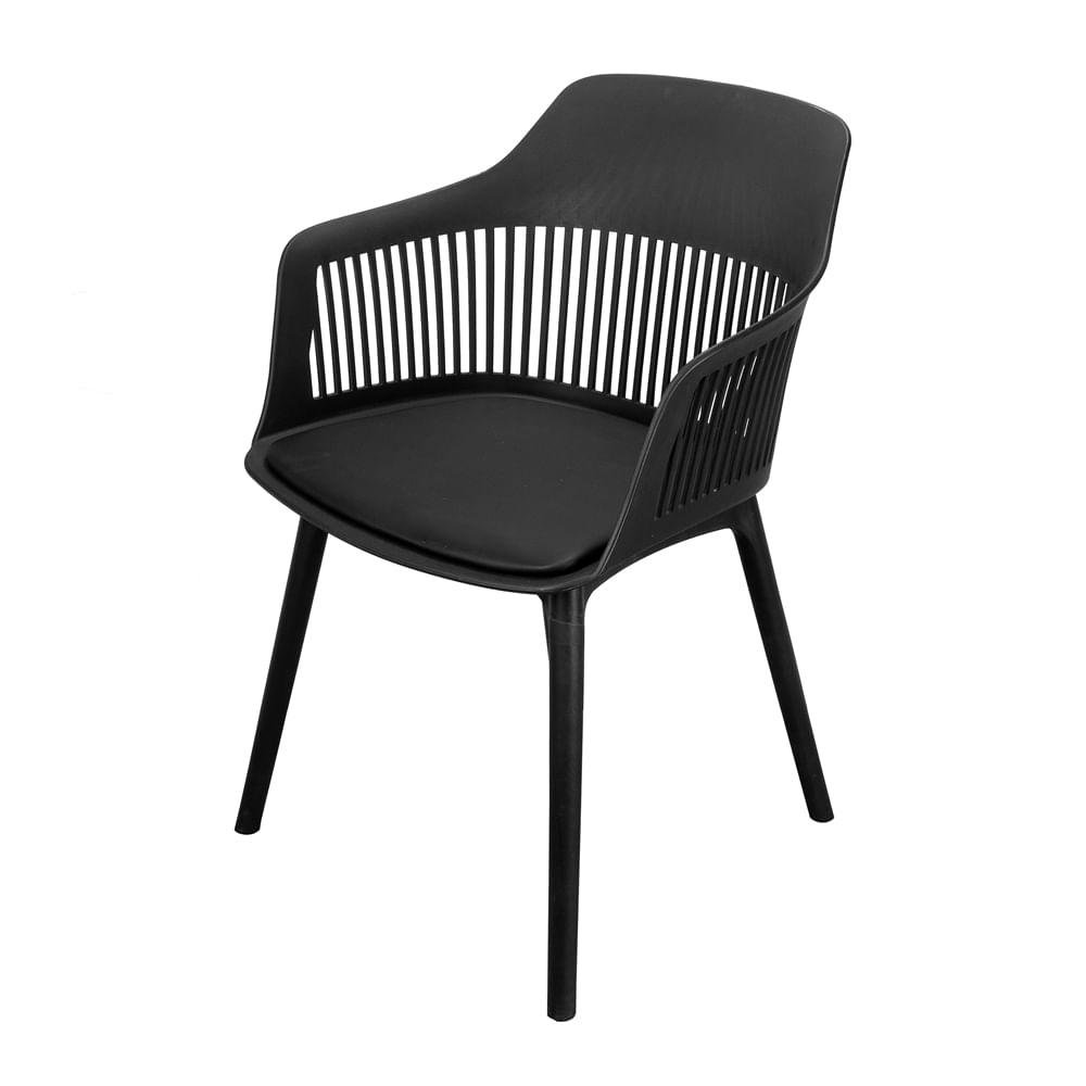 Cadeira Cooper em Polipropileno Preto com Almofada no Assento - 68723 ...