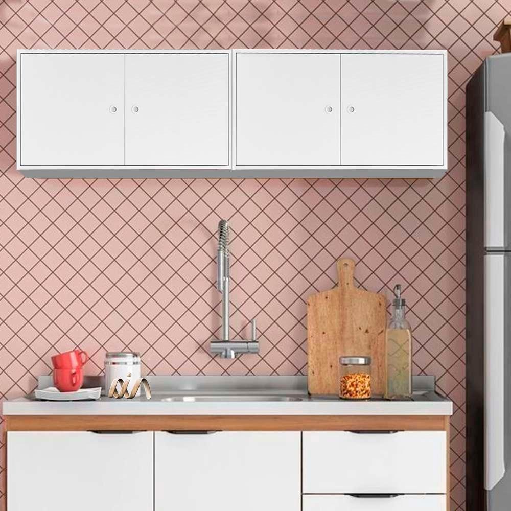 Conjunto 2 Armários Aéreos Cozinha 2 Portas Branco Sol Shop Jm ...