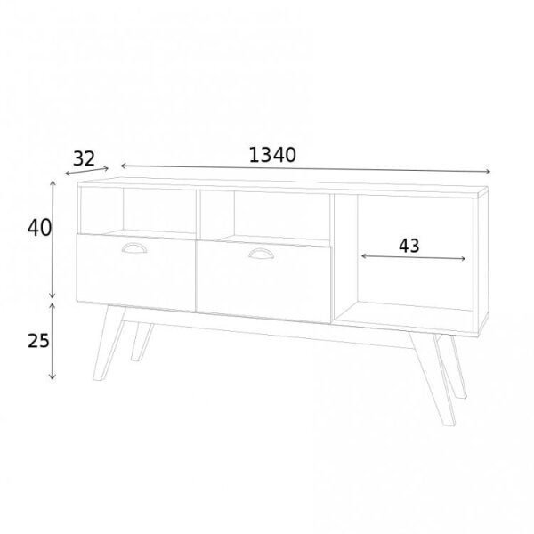Conjunto Rack para TV até 48 Polegadas 1 Porta Aparador 2 Portas 2 Prateleiras Rozzo Estilare ...