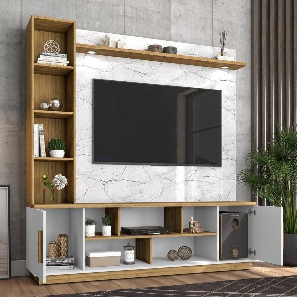 Home com LED para TV até 60 Polegadas Prestige Bechara | MadeiraMadeira