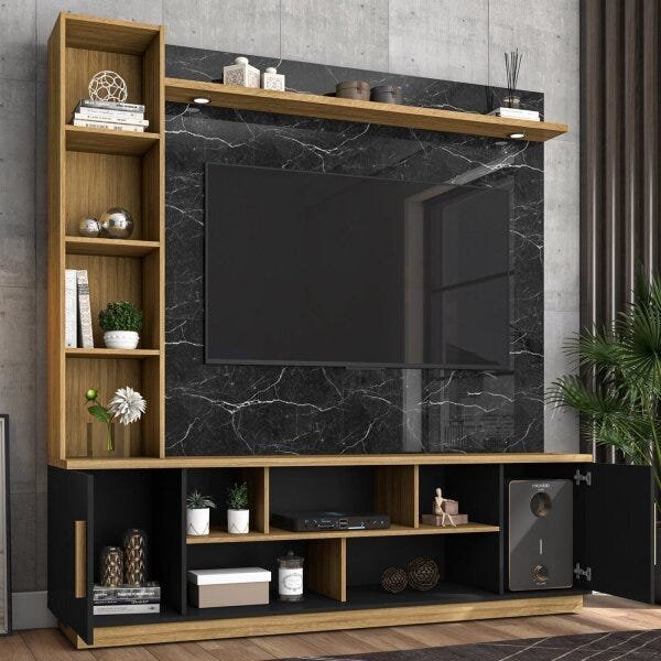 Home com LED para TV até 60 Polegadas Prestige Bechara | MadeiraMadeira