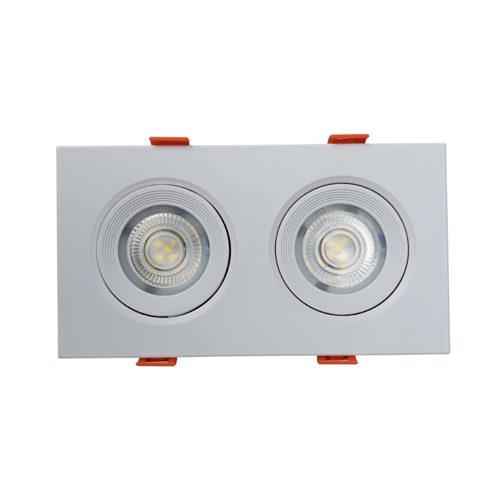 SPOT DE EMBUTIR EASY LED DUPLO 2X5W 400lm BIVOLT:Branco/6500K - (Branco ...