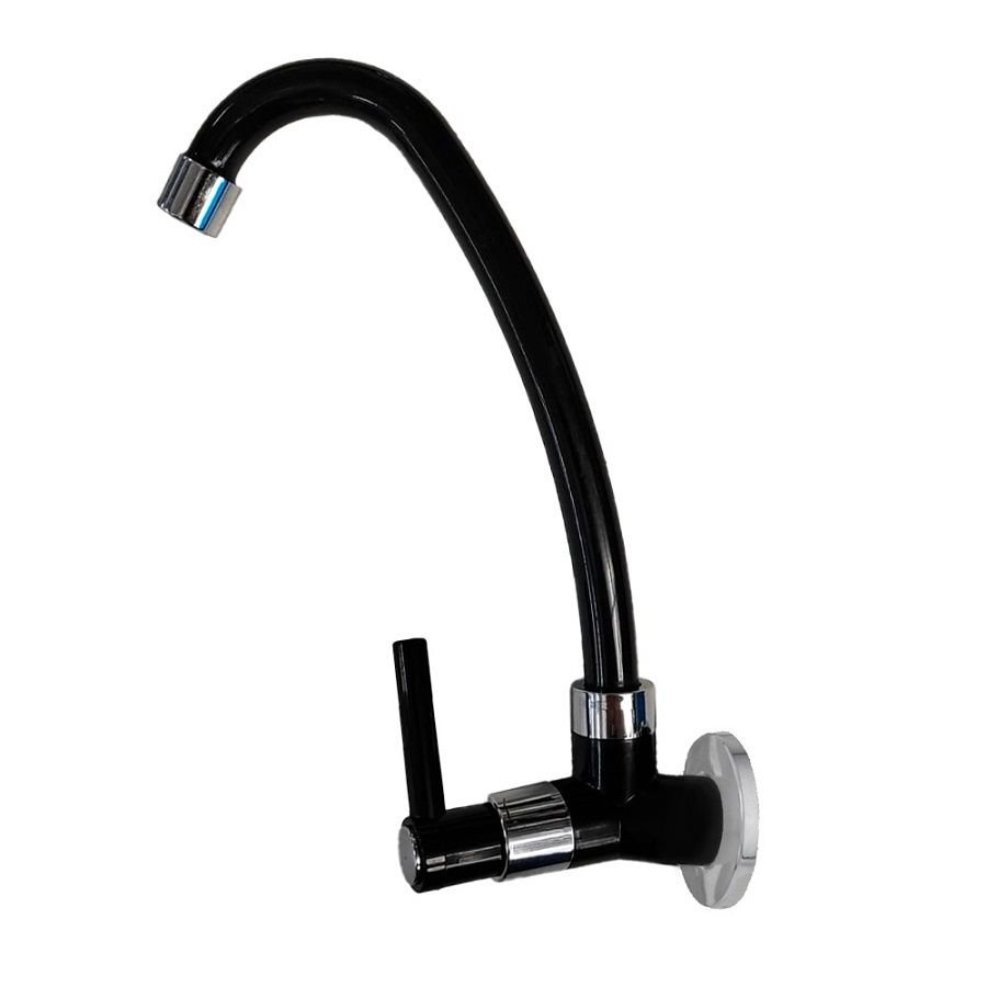 Torneira Abs Preta Cromada Pia Cozinha Parede - 1167 C70 | MadeiraMadeira