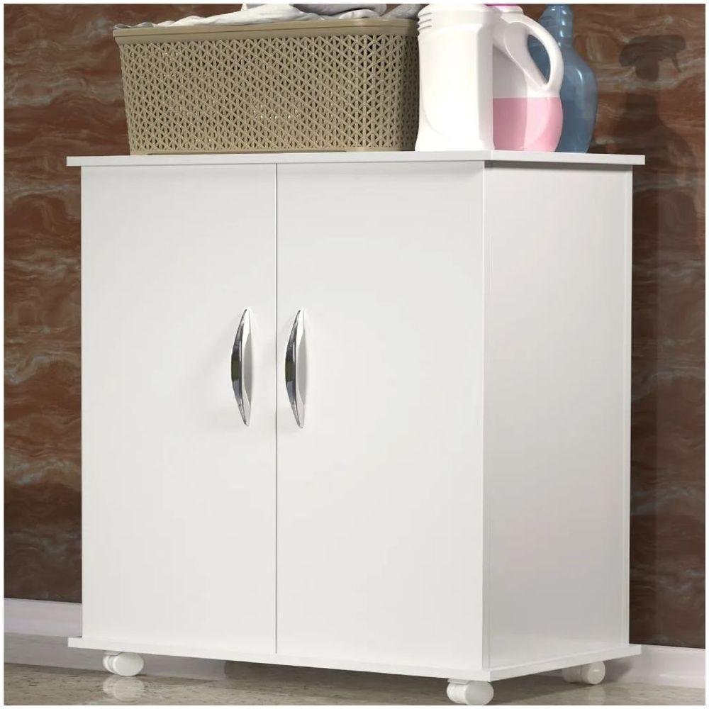 Armário Multiuso Branco Com Rodas Organizadora | MadeiraMadeira