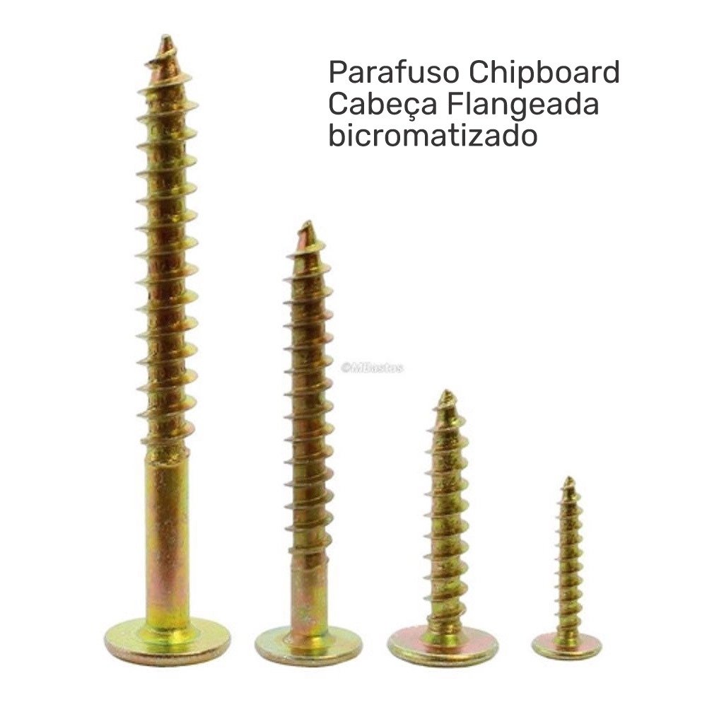 Kit 500 Peças Parafuso Chipboard Cabeça Flangeada Phillips 4.0x16 Bicro ...