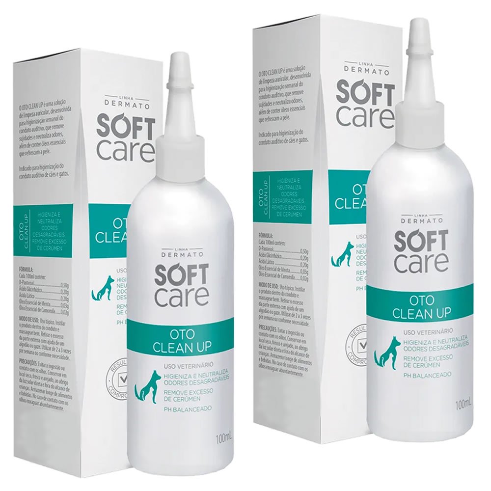 Combo 2un Limpeza Otológica Soft Care Oto Clean Up 100ml | MadeiraMadeira