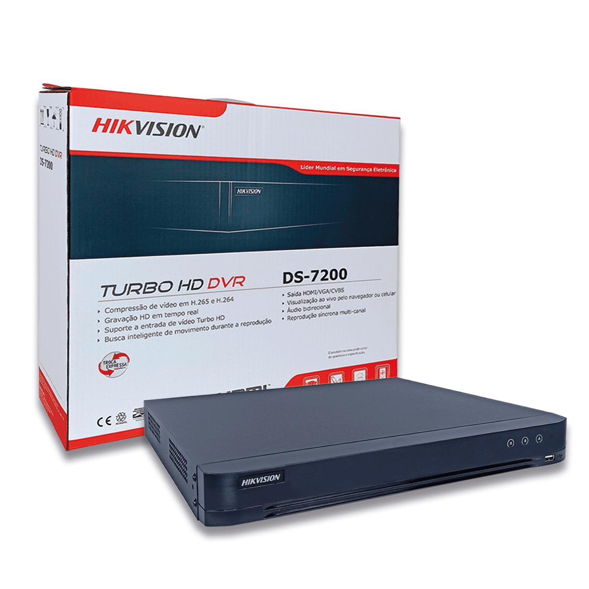 DVR Hikvision 32 Canais FULL HD Turbo 1080p 5 em 1 DS-7232HQHI-K2 ...
