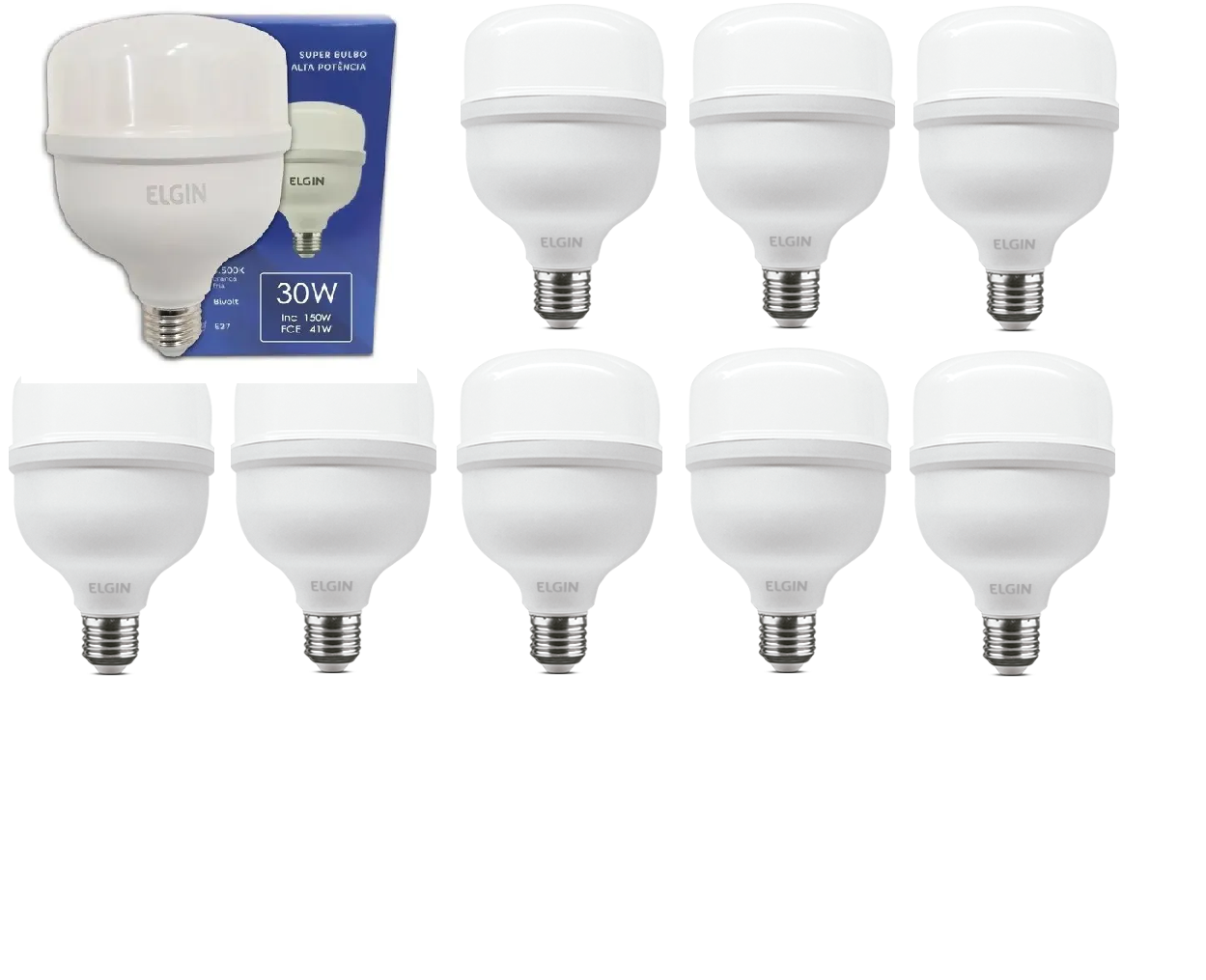 20 LAMPADAS LED 30W SUPER BULBO ELGIN BI VOLT 127/220V | MadeiraMadeira