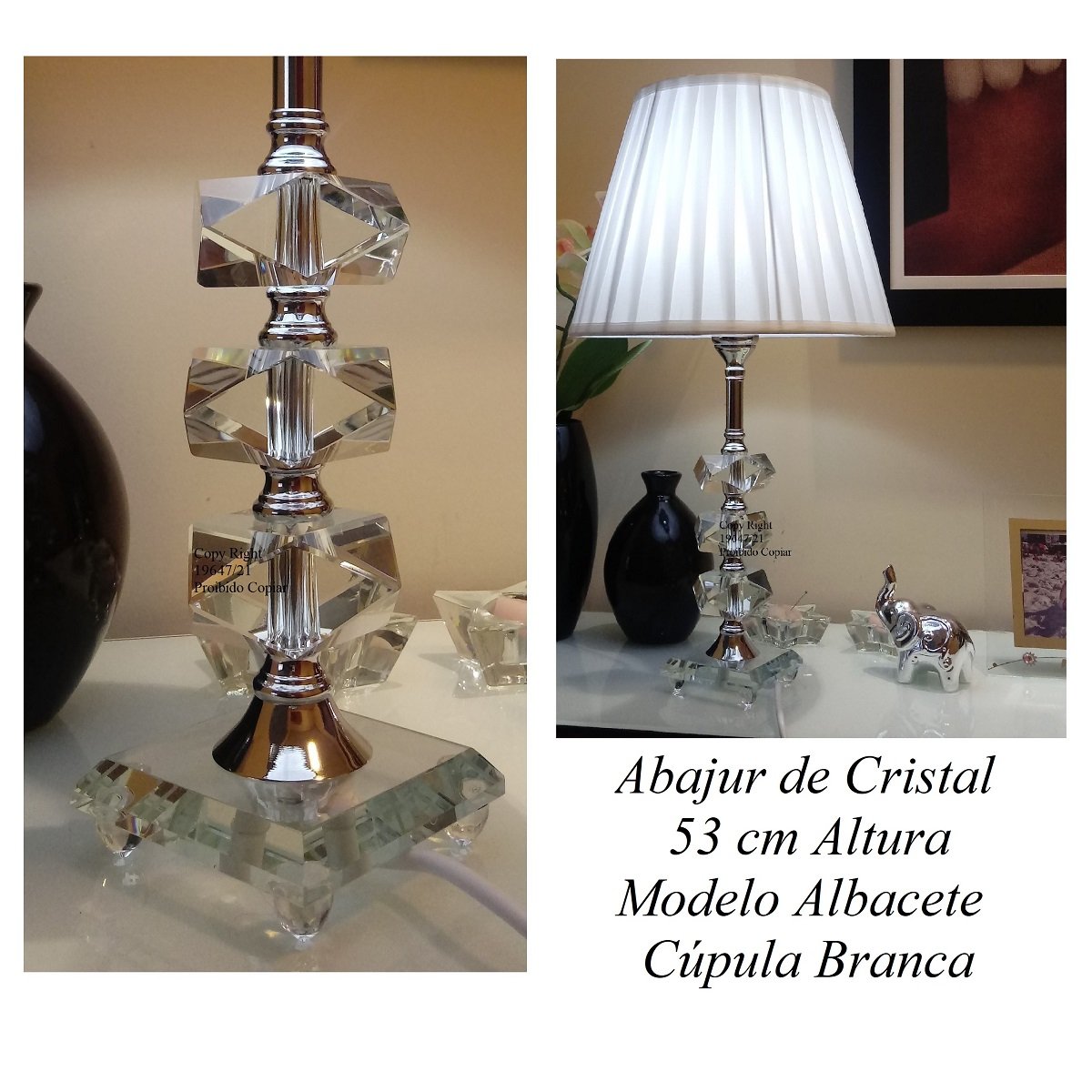 CONJUNTO 2 Abajur Para Sala Quarto Luminária Mesa Retro S06 ...
