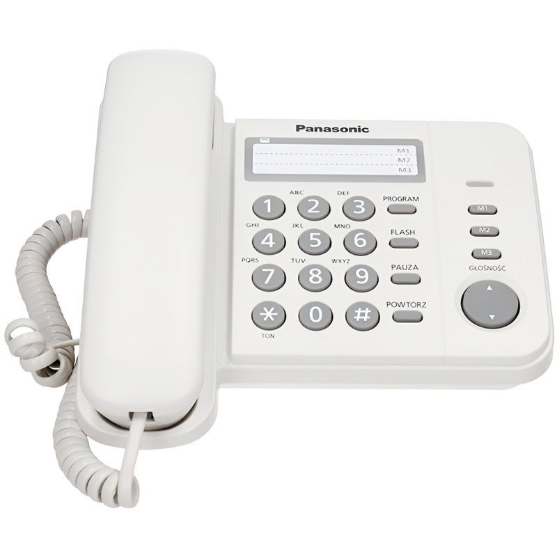 Telefone Fixo Panasonic com Fio KX-TS520LXW - Branco | MadeiraMadeira