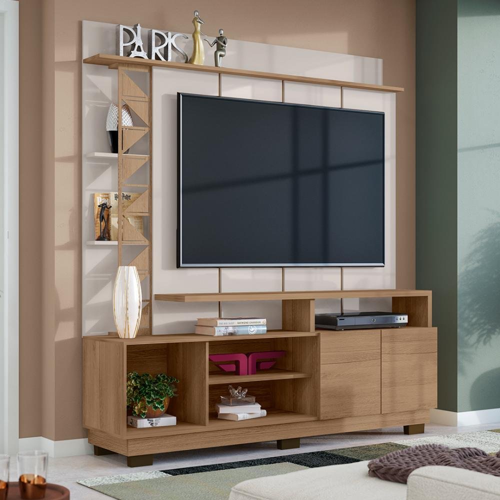 Home Theater Veronica 1.6 - Off White/cedro | MadeiraMadeira