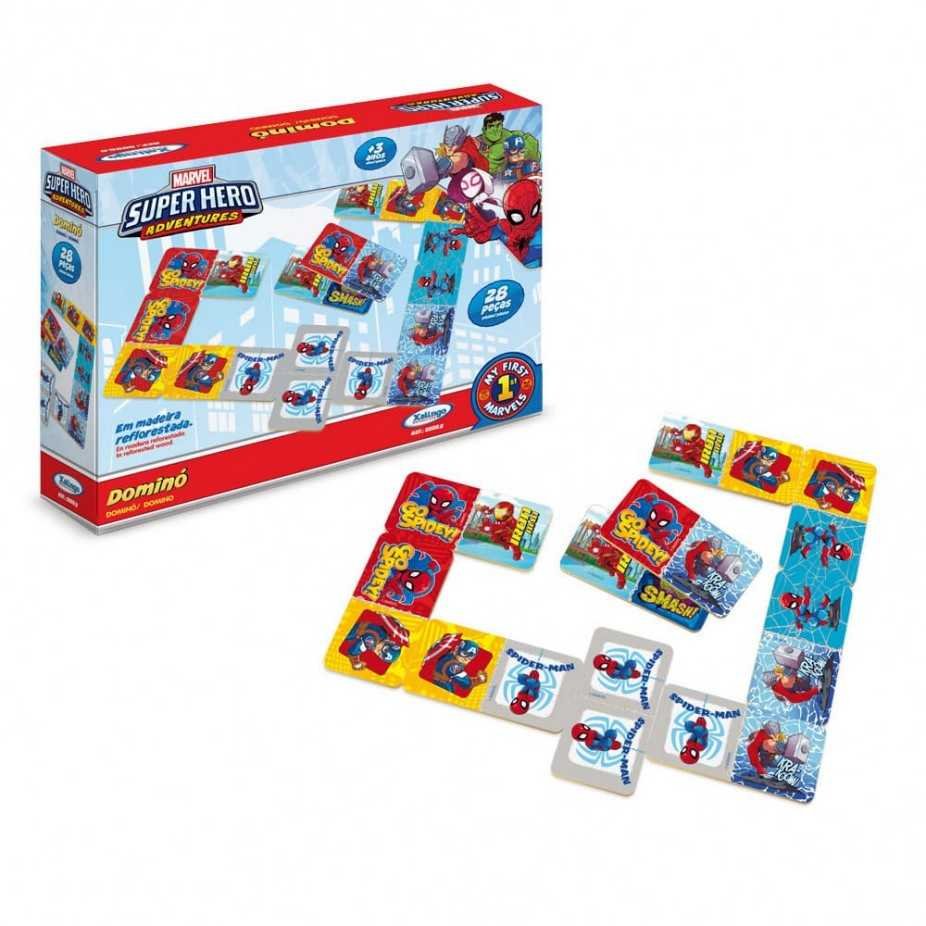 DOMINO SUPER HERO ADVENTURES 28 PECAS XALINGO | MadeiraMadeira