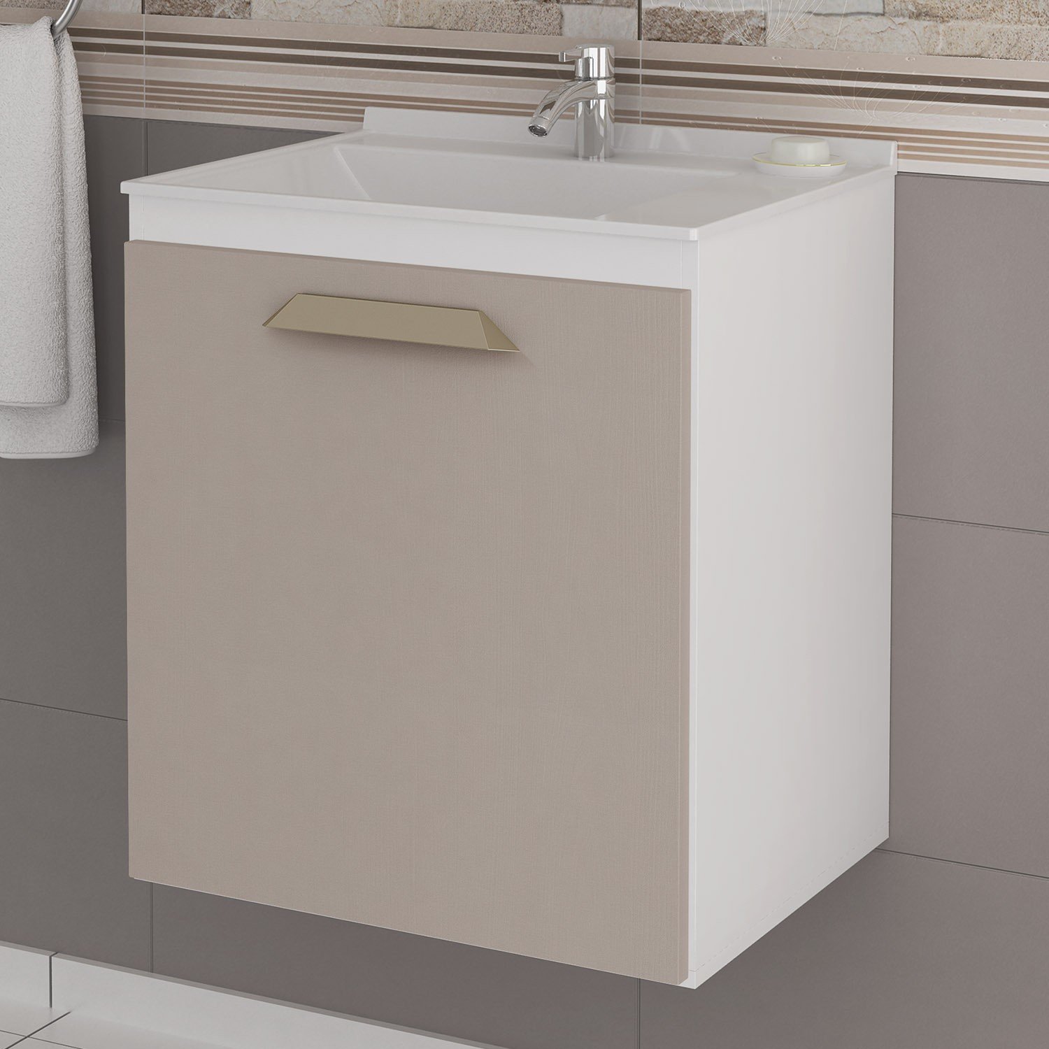 GABINETE UP 263 CONNECT S/GAV.SUSPENSO C/CUBA E ESPELHO | MadeiraMadeira