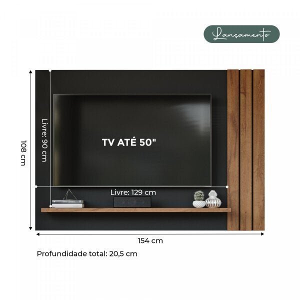Painel para TV até 50 Polegadas Ana Espresso Móveis | MadeiraMadeira