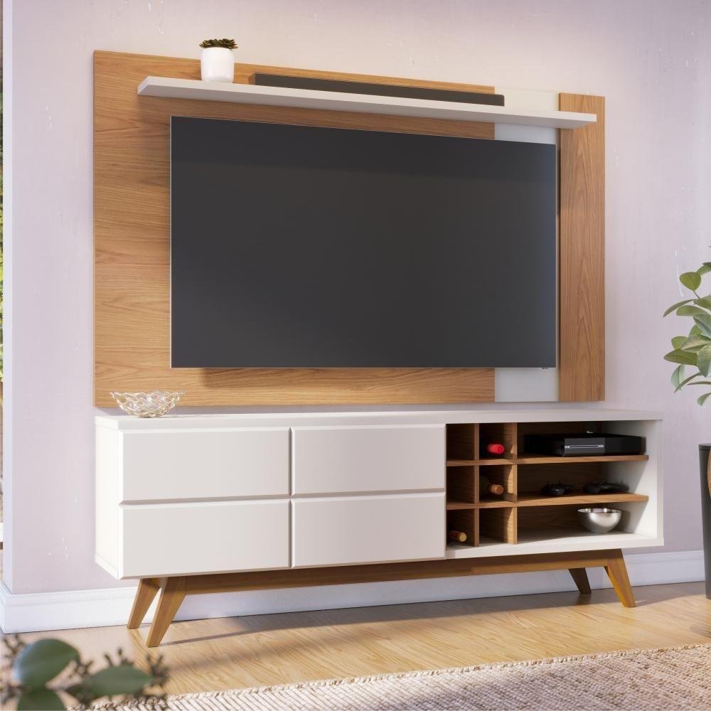 Rack e Painel para Tv 70 Polegadas Igor Freijo Off-white Matte ...