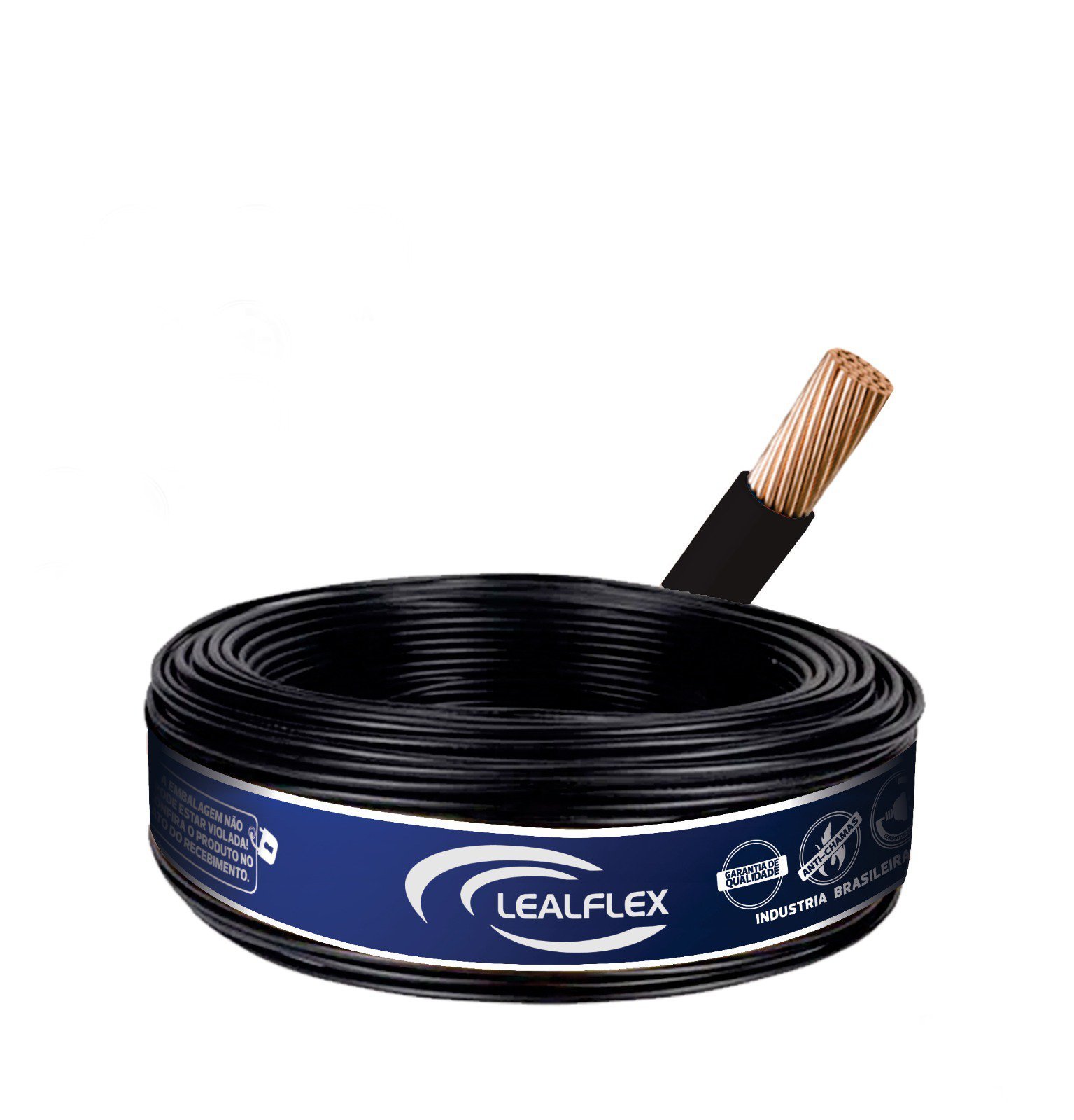 Fio Elétrico 750V Cobre Cabo Flexível 4,0mm 100 M. LEALFLEX - Preto ...