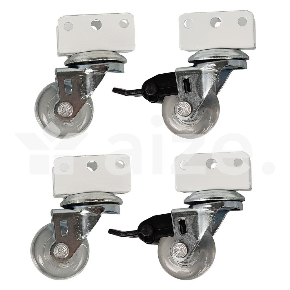 Kit 4 Rodinhas Giratória Anti Risco com e sem Trava para Móveis Chapa U ...