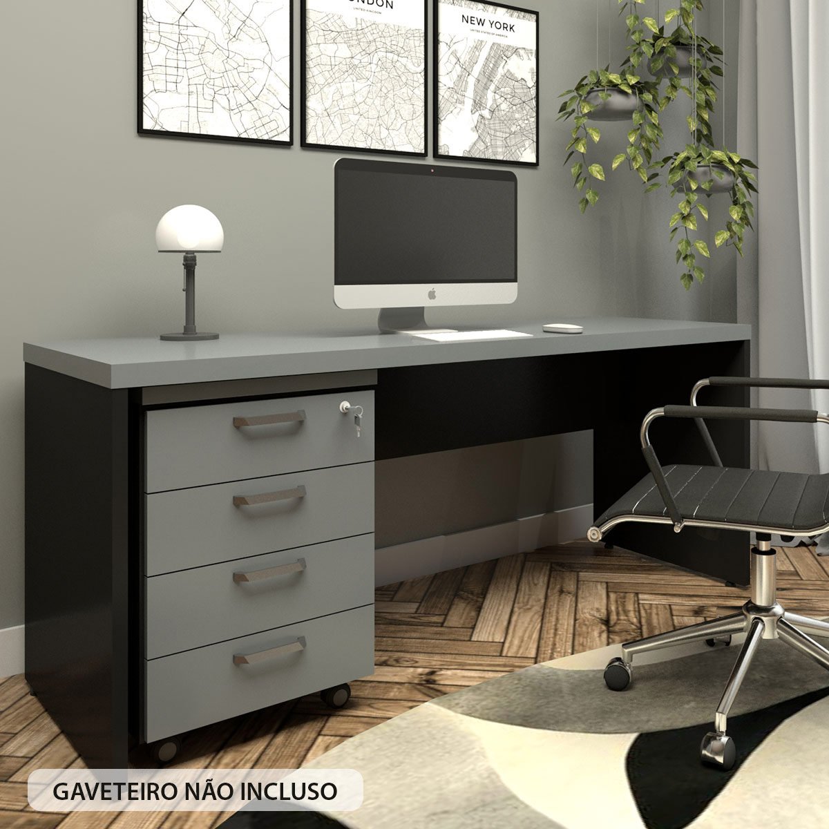 Mesa para Estudos Reta Tampo 40mm 170cm Alto Padrão | MadeiraMadeira