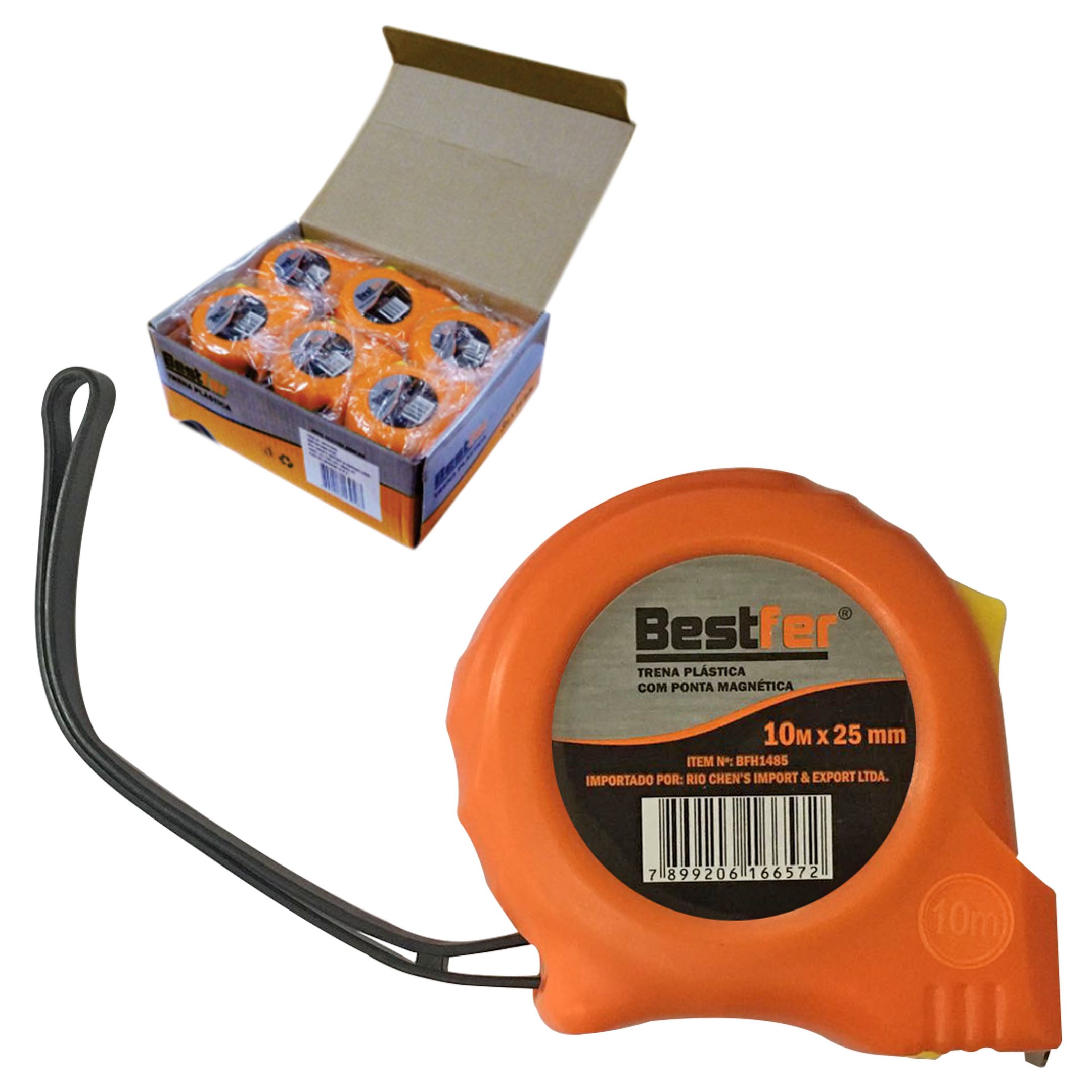 Trena Plástica com Ponta Magnética 10m X 25mm Bestfer | MadeiraMadeira