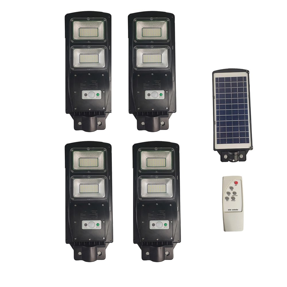 Luminaria Poste Solar 120W Kit 4 Unidades Iluminaçao Sensor de Presença ...