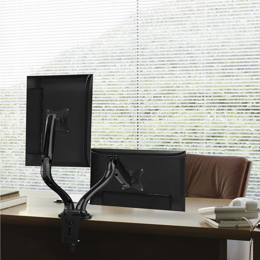 Suporte articulado para 2 monitores articulado led e lcd de 10" a 27 ...