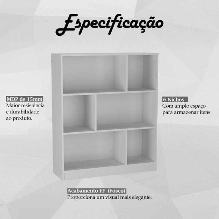 Estante para Escritorio Gamer B25 Branco Novam | MadeiraMadeira