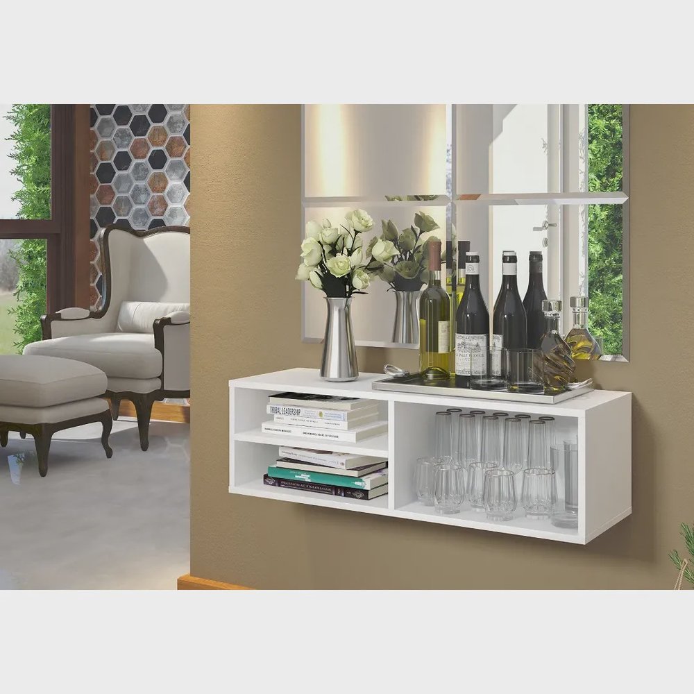 Armário Suspenso Horizontal Balcão para Quarto Escritório Livros 100% ...